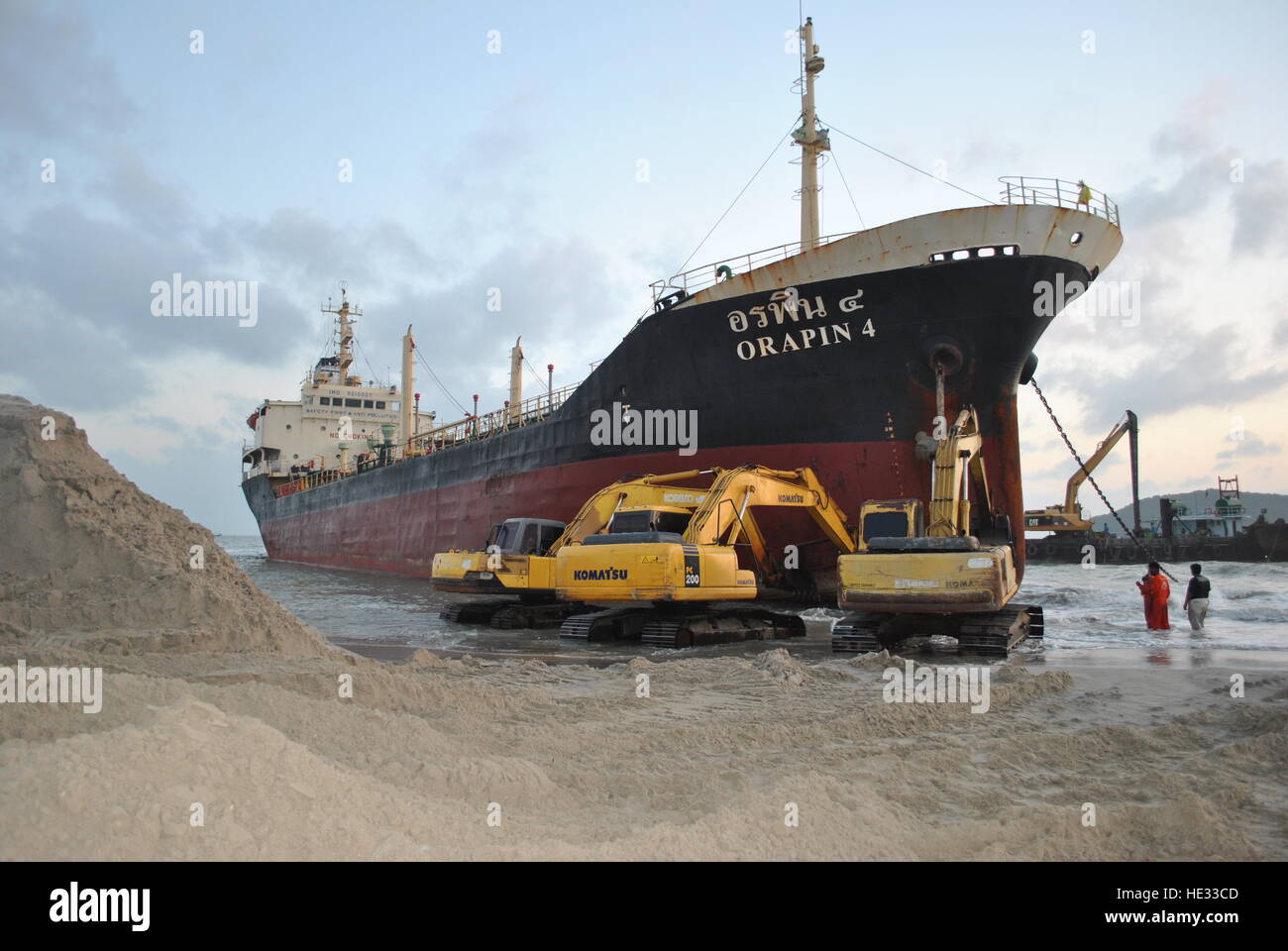Ran aground oil tanker ship in Thailand Stock Photo - Alamy