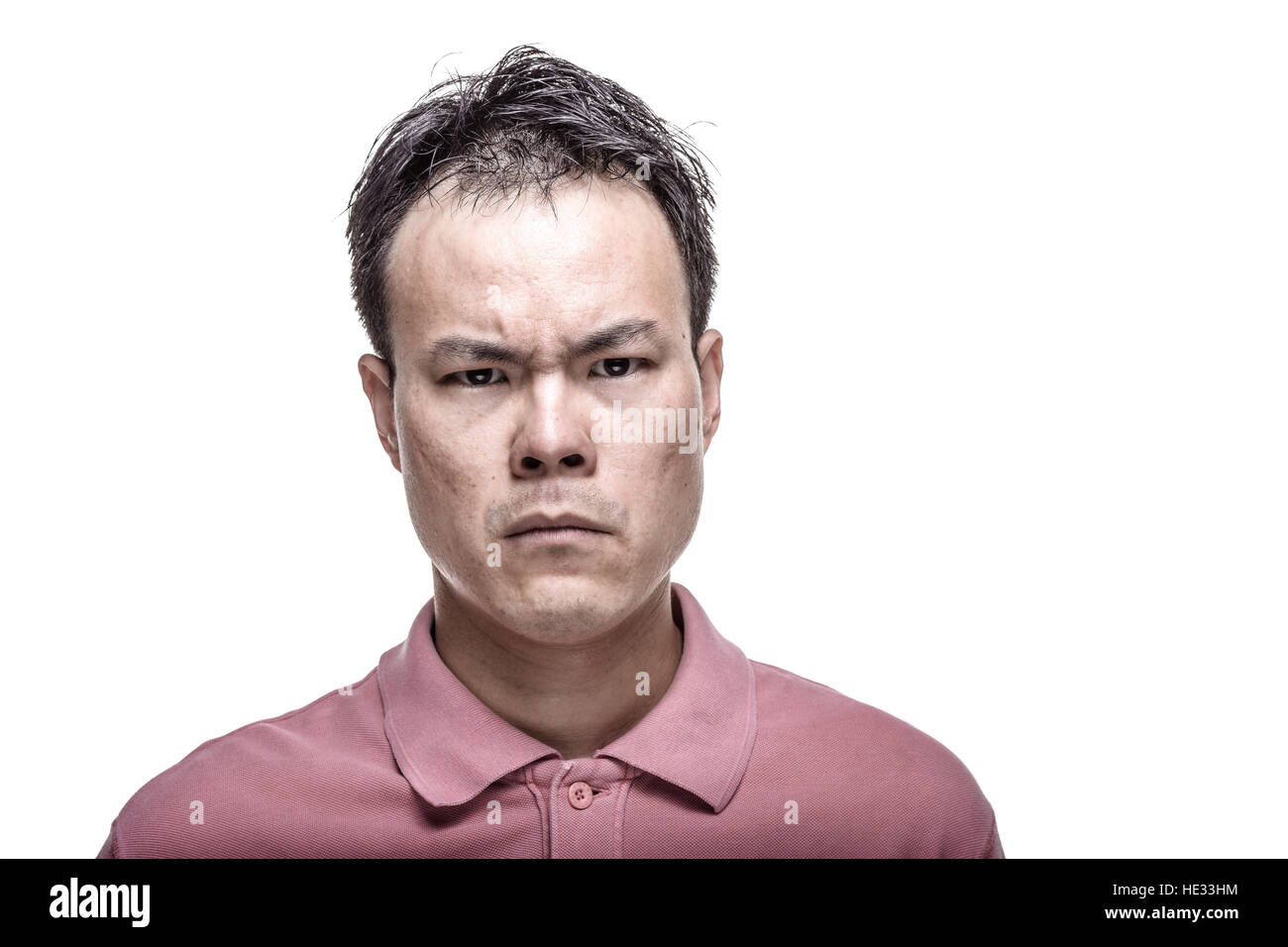 Facial expression : angry man serious face Stock Photo - Alamy