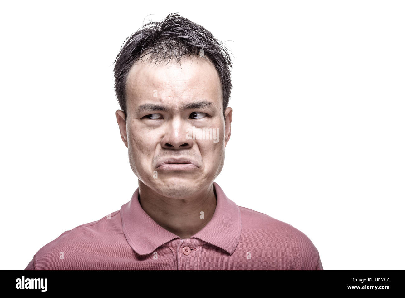 Facial expression : man feeling bored Stock Photo - Alamy