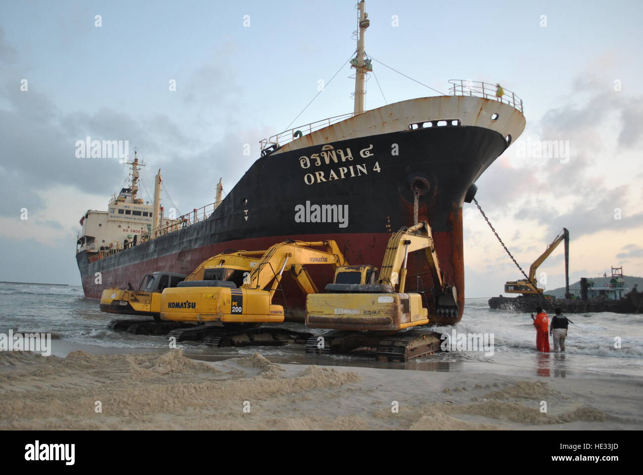 Ran aground oil tanker ship in Thailand Stock Photo - Alamy