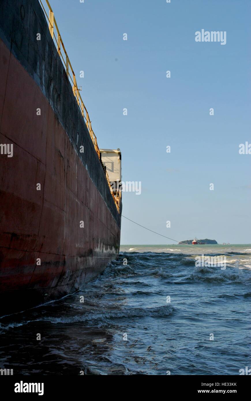 Ran aground oil tanker ship in Thailand Stock Photo - Alamy
