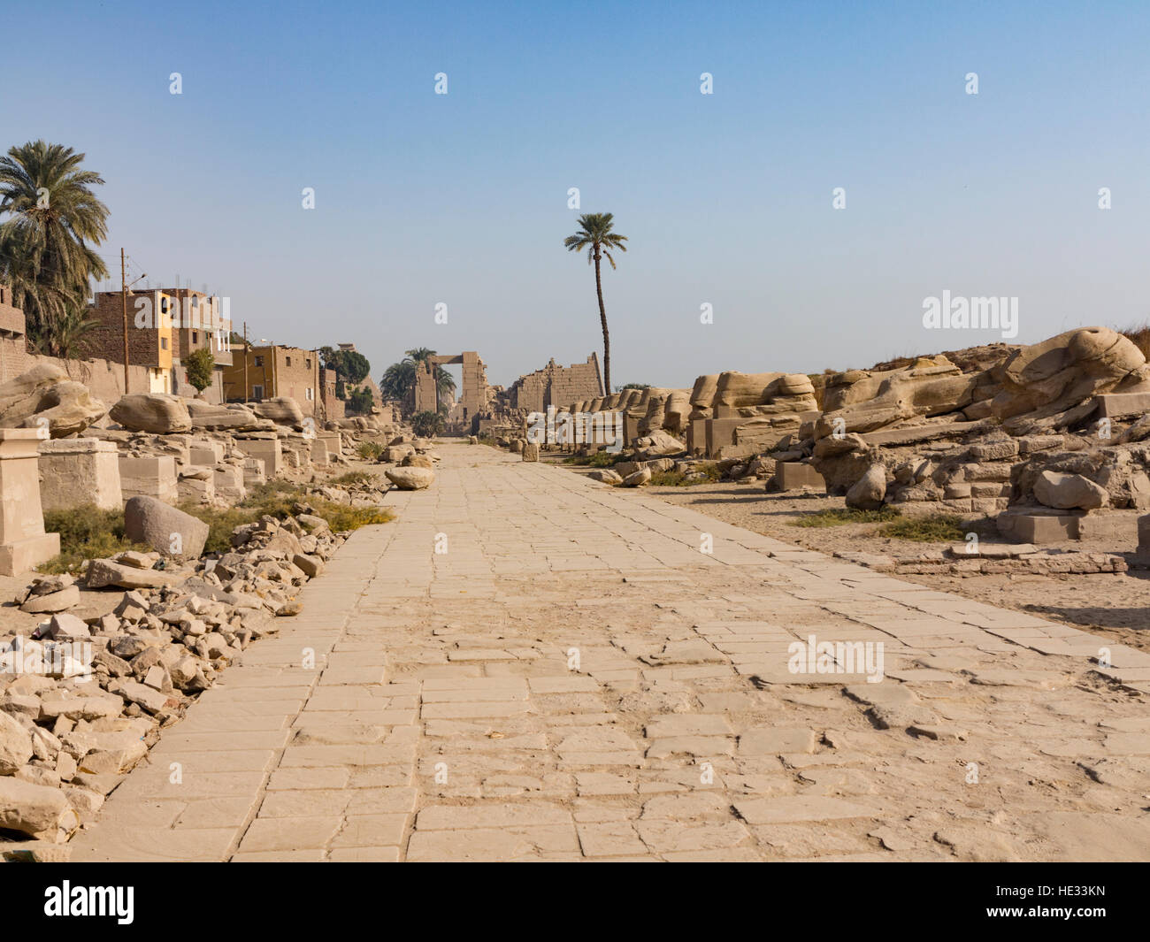 Tutankhamun Avenue of Sphinx leading from the 10th pylon of Karnak ...