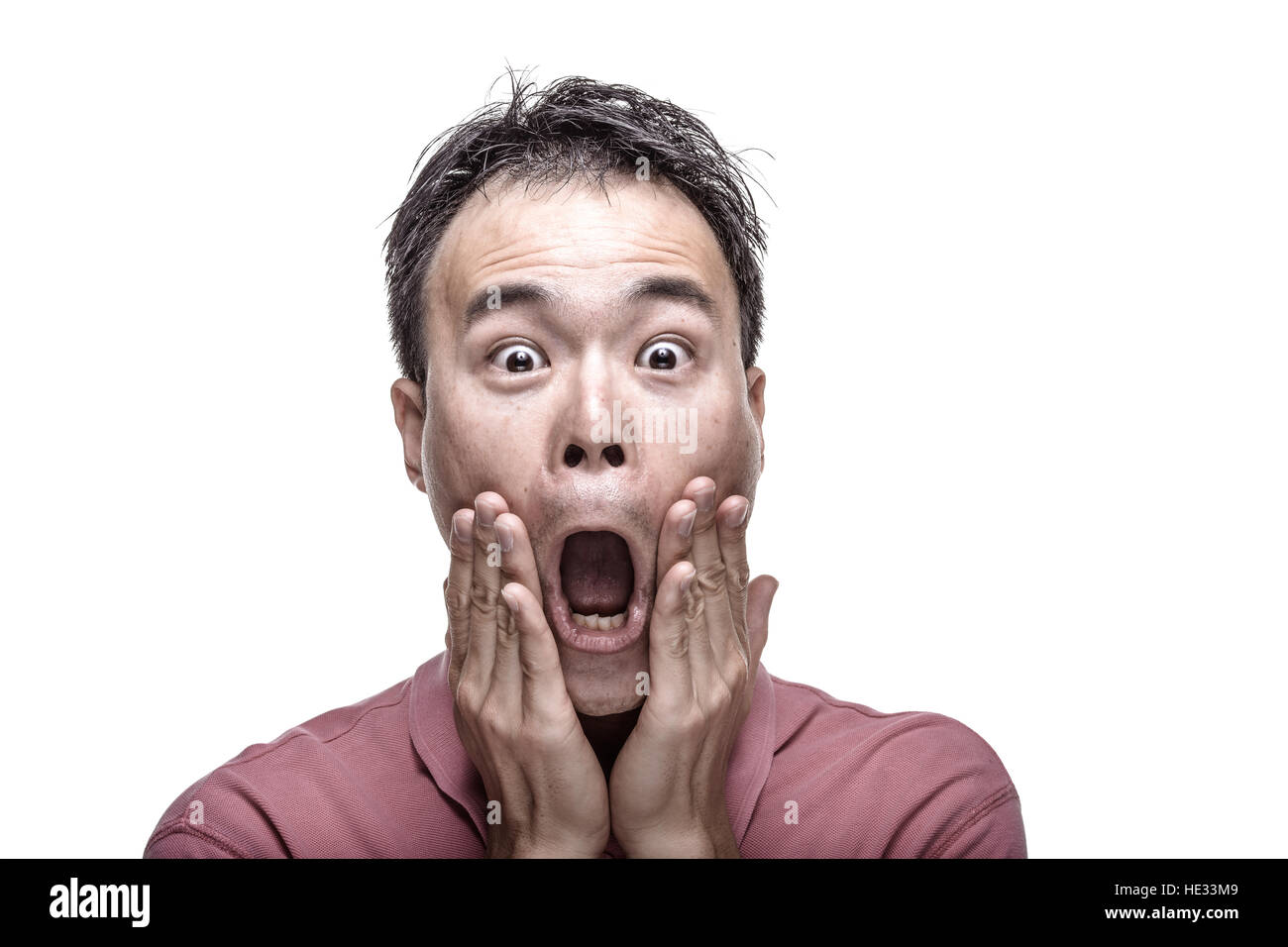 Facial expression : man in surprise Stock Photo - Alamy
