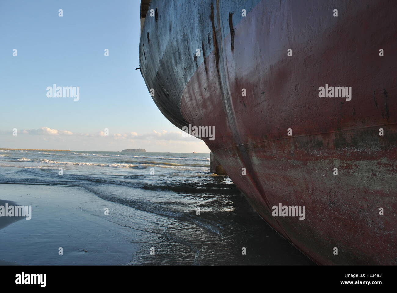 Ran aground oil tanker ship in Thailand Stock Photo - Alamy