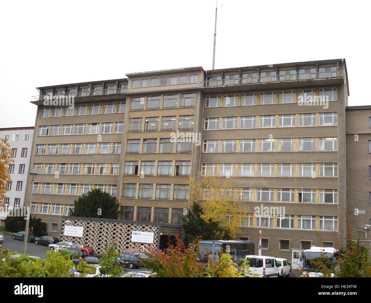 In former east Berlin, main building of secret police, Stasi, in now a ...