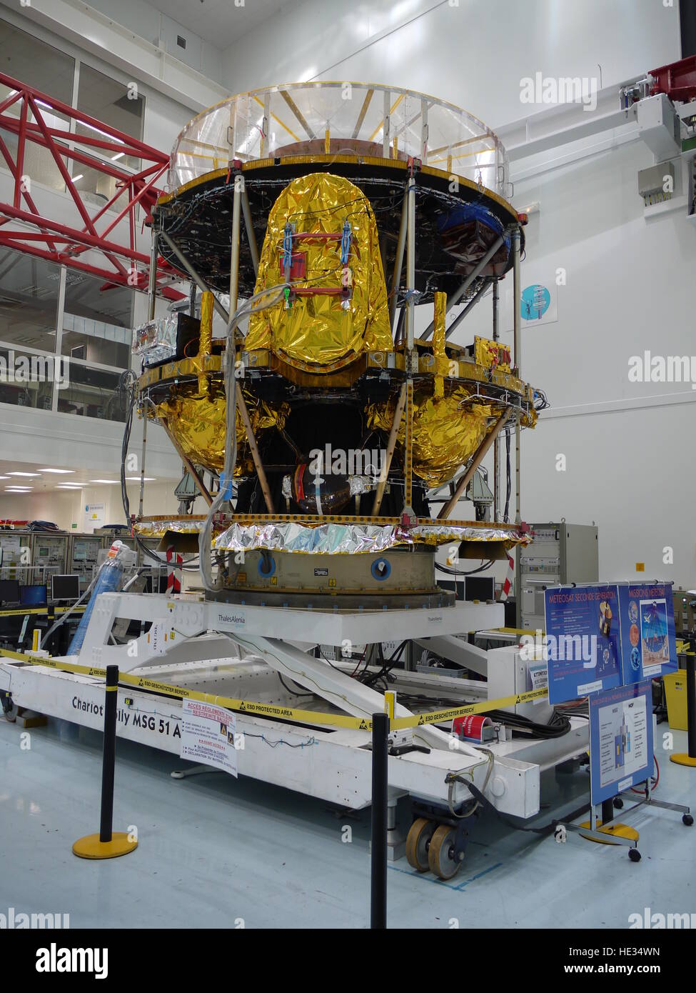 Final assembly process of a satellite for observation in special room ...