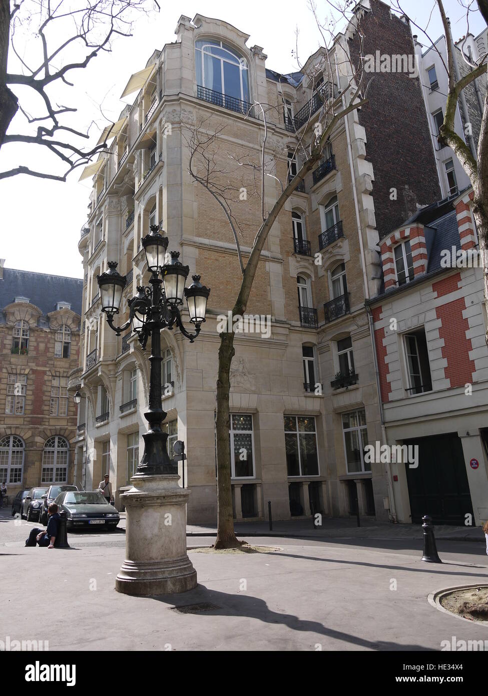 Place Furstemberg, Saint-Germain des Pres, a square of old Paris in a ...