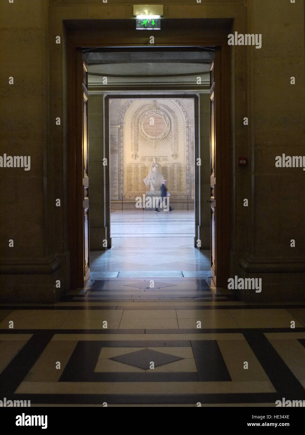 Inside the Paris Palais de Justice (courthouse), in the corridors ...