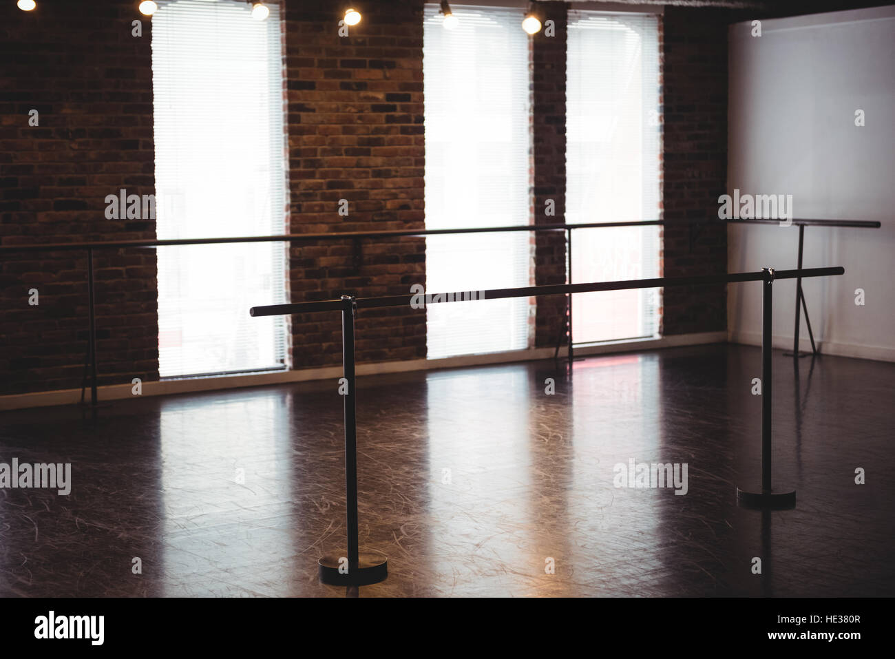Ballet barre stand in ballet studio Stock Photo - Alamy