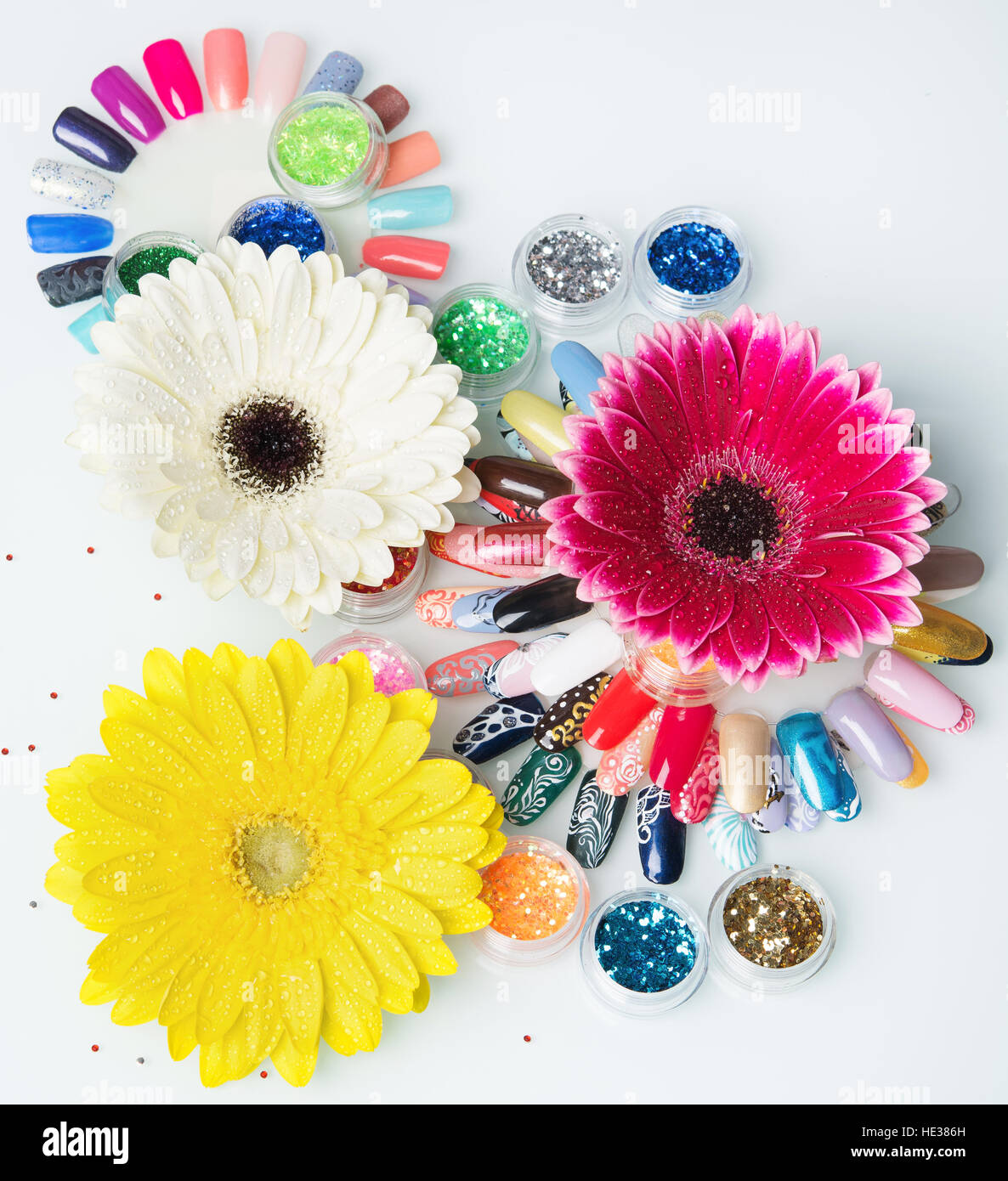 flower manicure set Stock Photo - Alamy