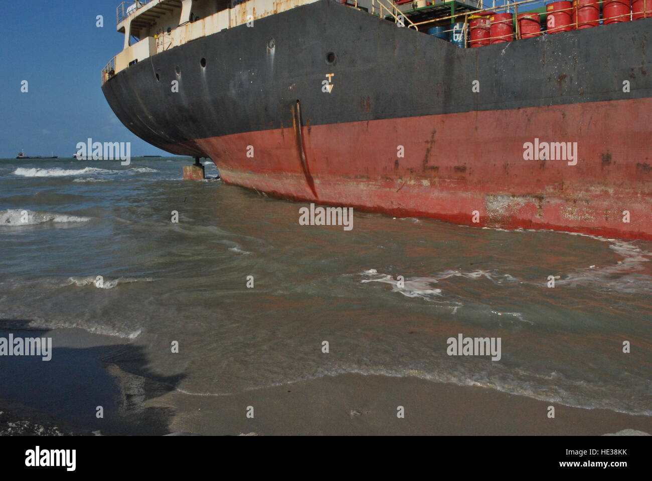 Ran aground oil tanker ship in Thailand Stock Photo - Alamy