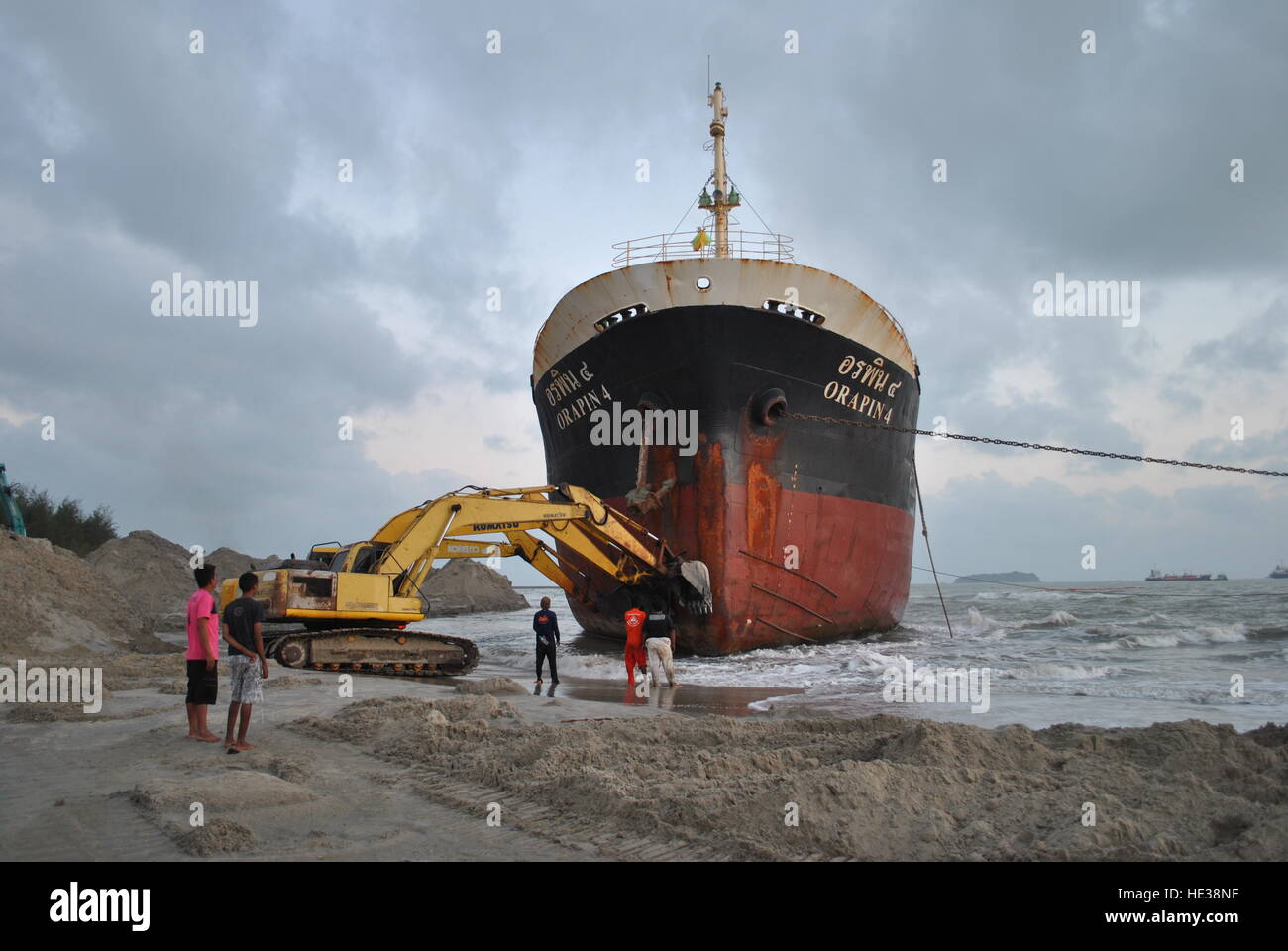 Ran aground oil tanker ship in Thailand Stock Photo - Alamy