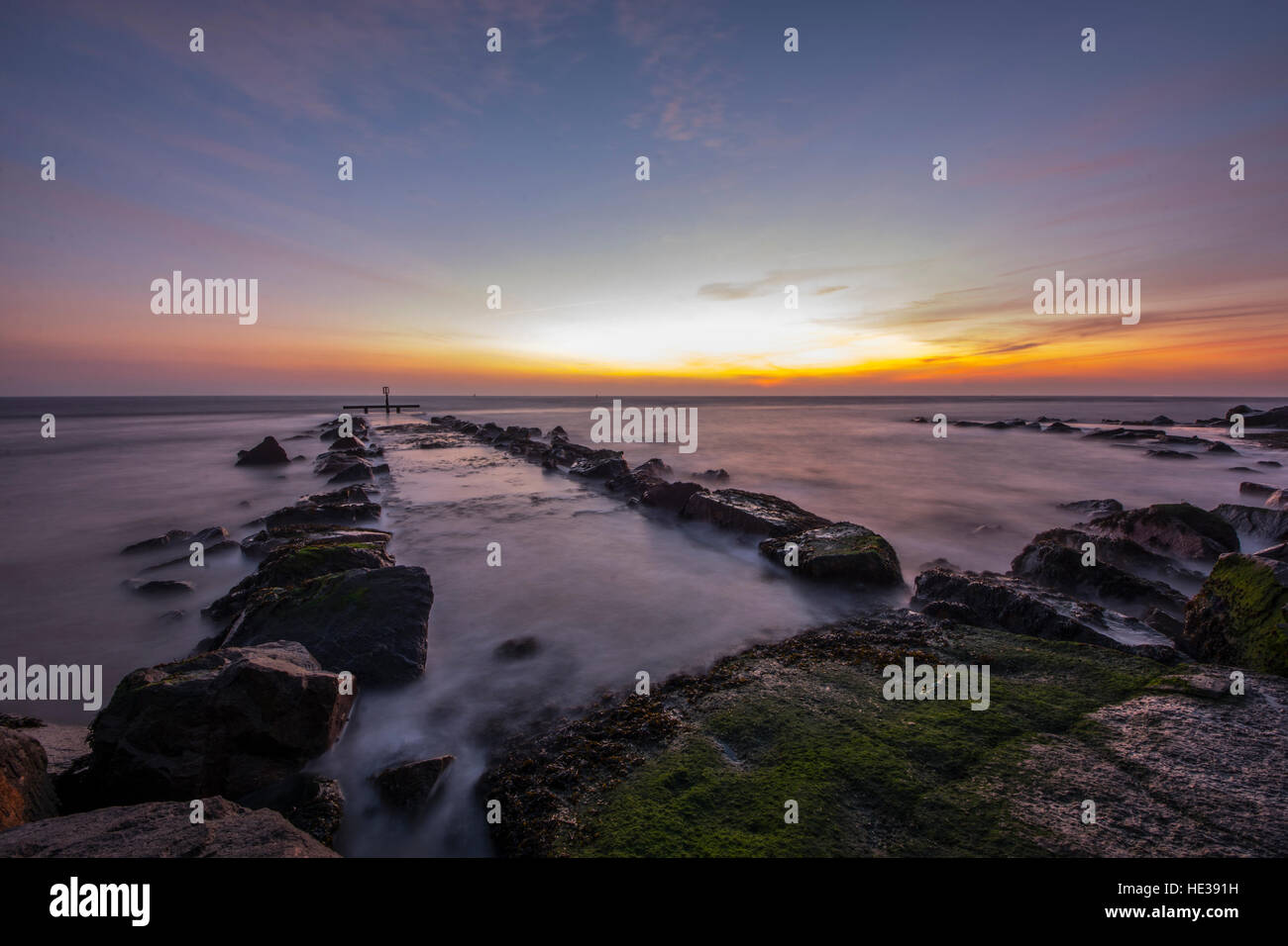 Ness Point, Lowestoft Ness, Suffolk North Sea Sunrise dawn Stock Photo ...