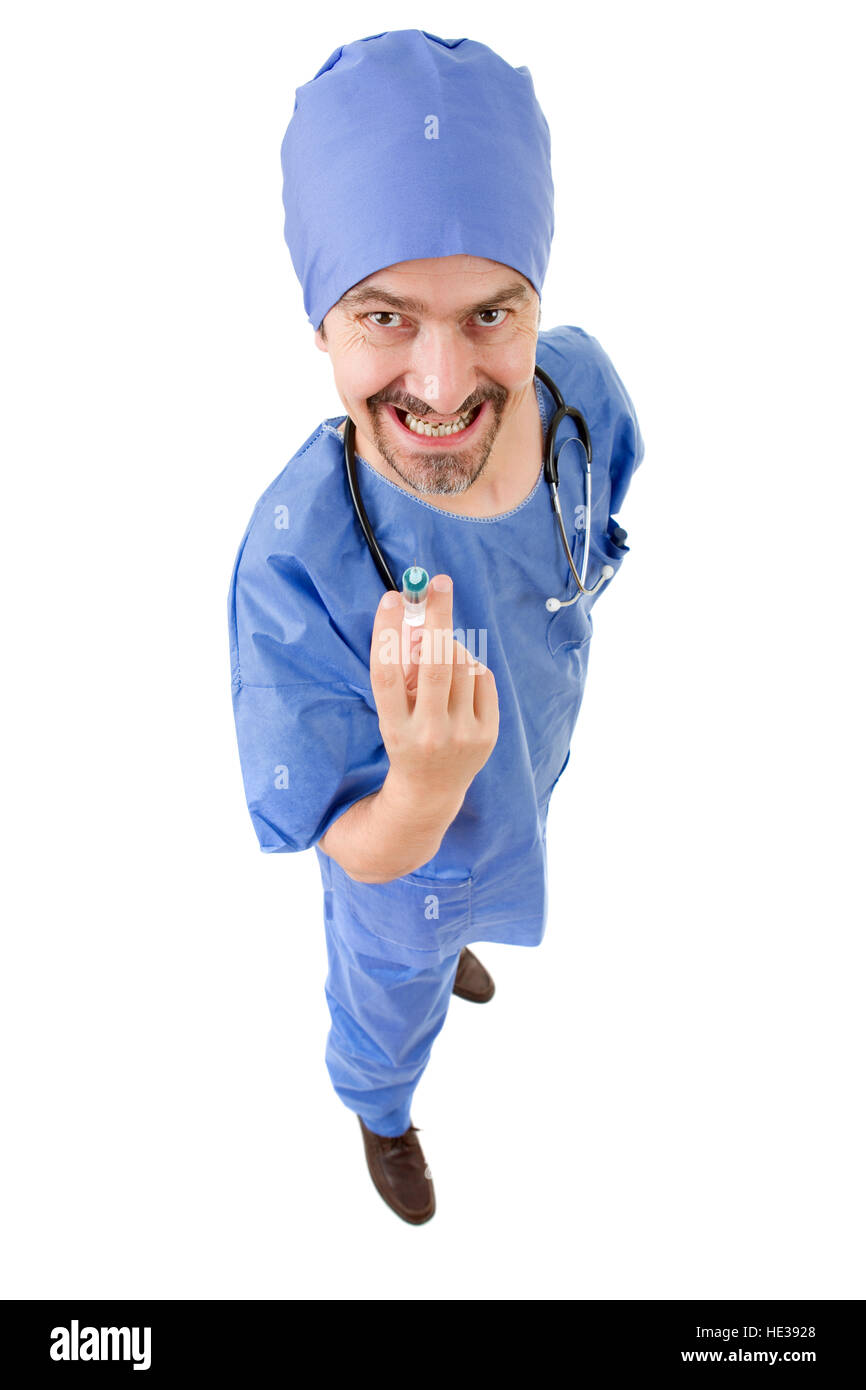 Mad doctor syringe hi-res stock photography and images - Alamy