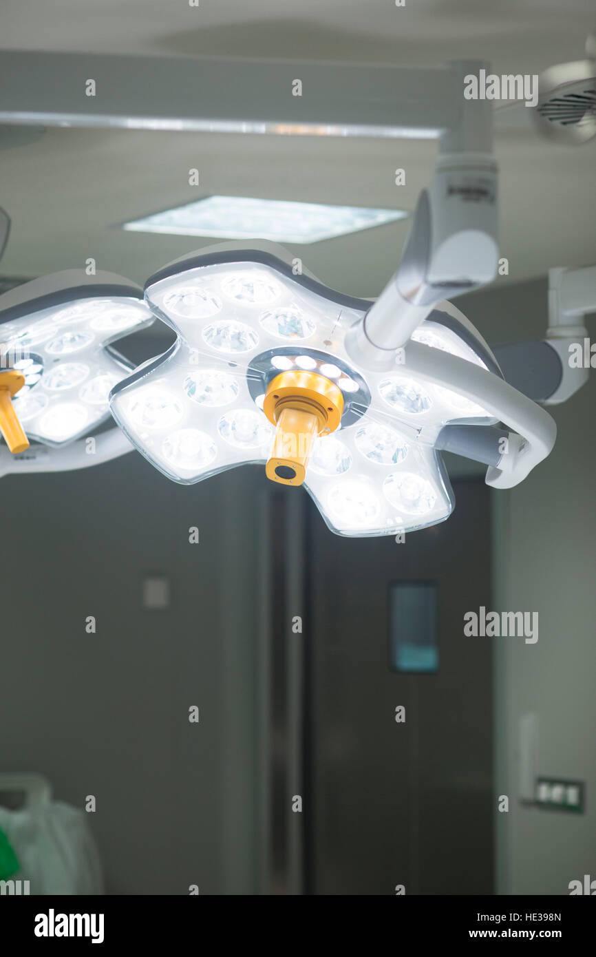 Operating emergency room surgery theater lighting in hospital to enable ...