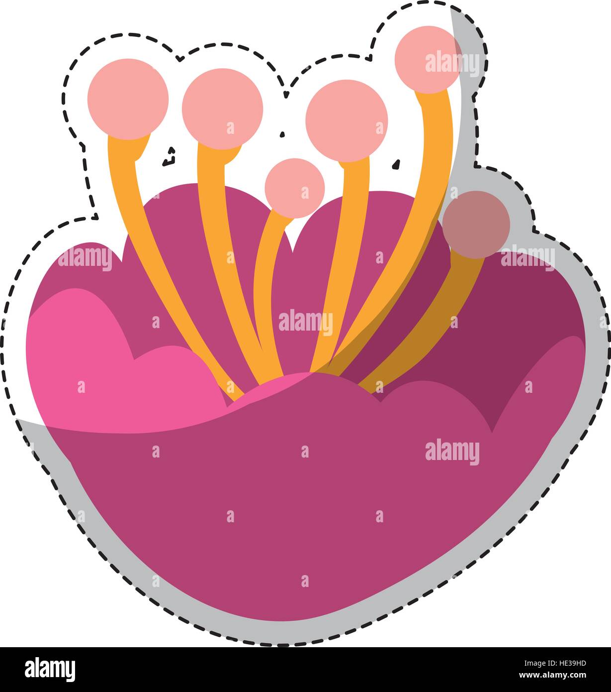 beautiful pink flower icon over white background. colorful design ...