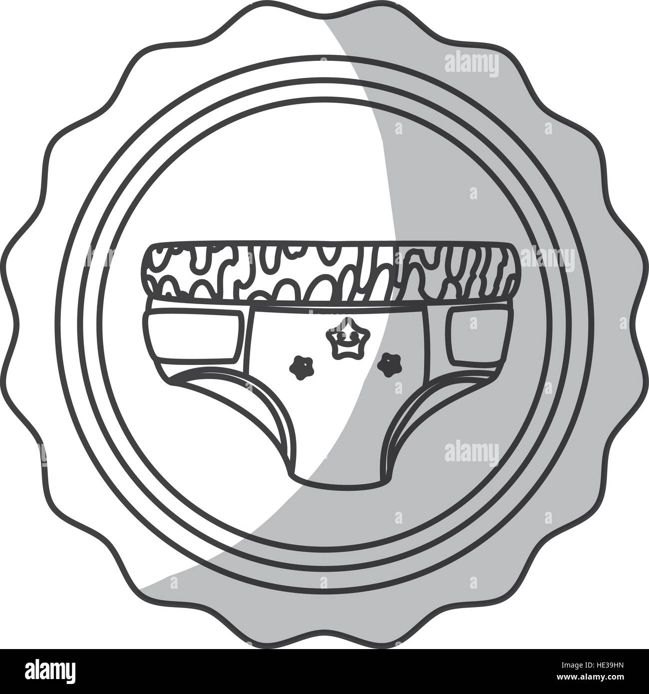 seal stamp with baby diaper icon over white background. vector ...