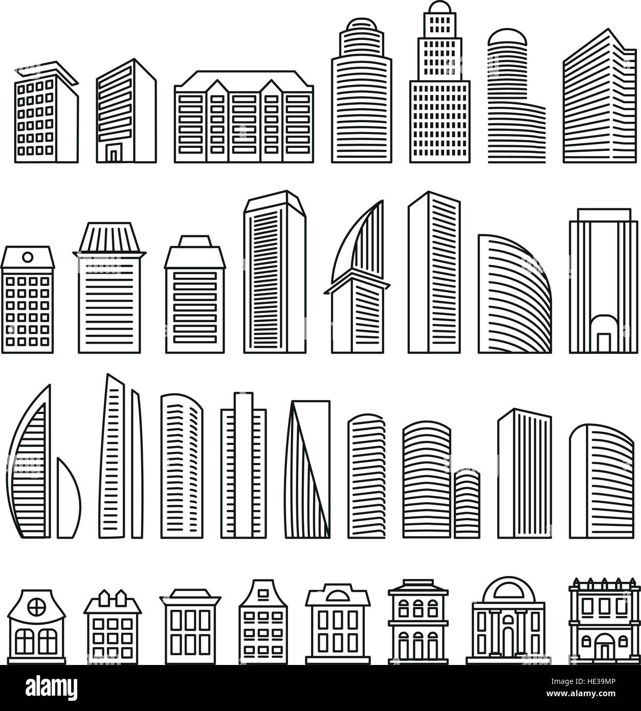 Skyscrapers and geometry Stock Vector Images - Alamy