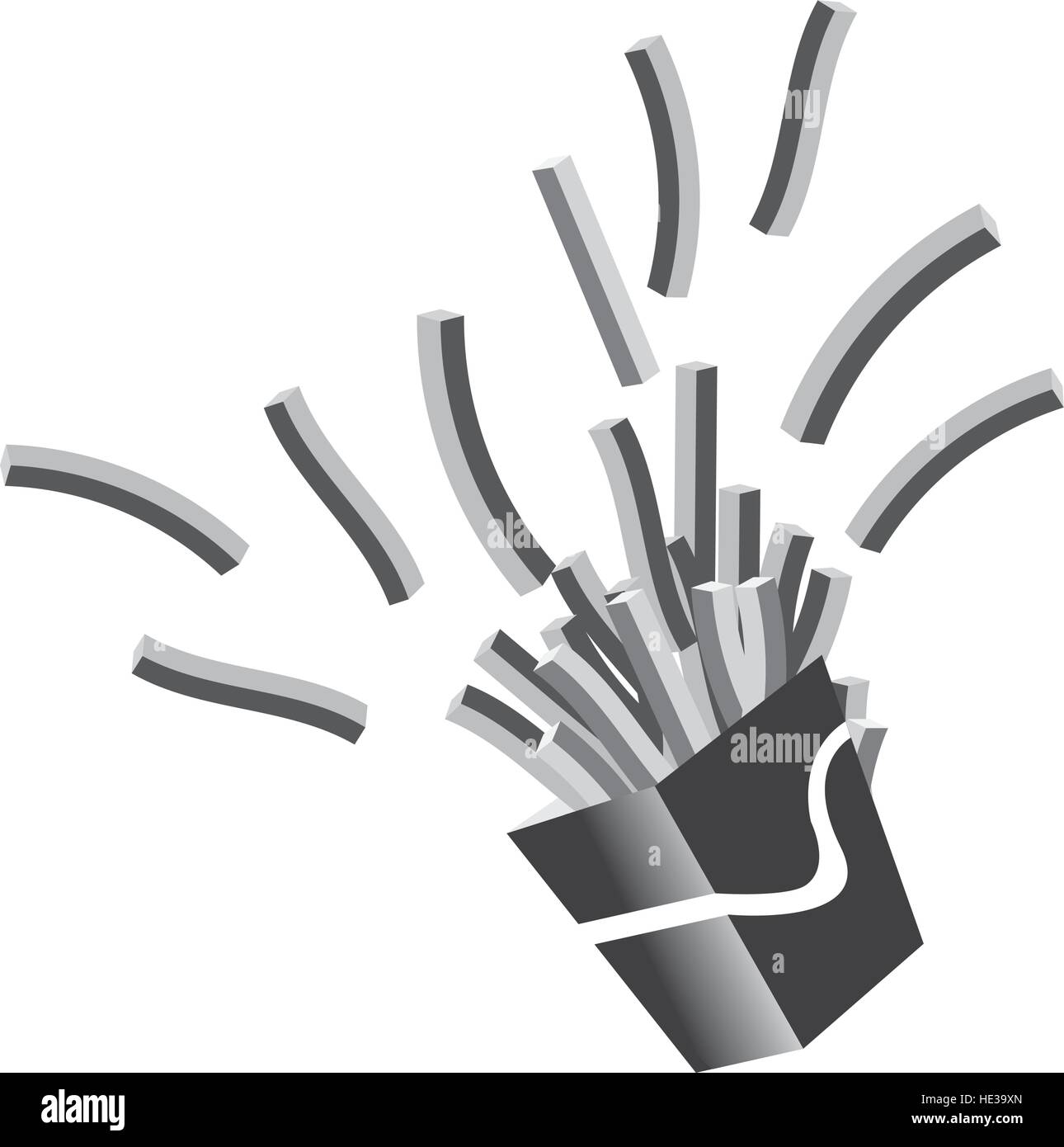 french fries box icon over white background. fast food concept. vector ...