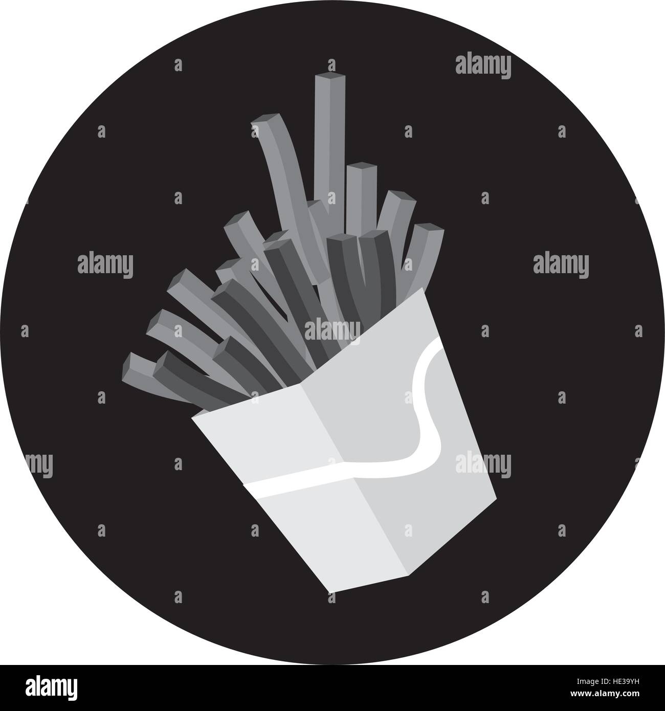 french fries box icon over white background. fast food concept. vector ...