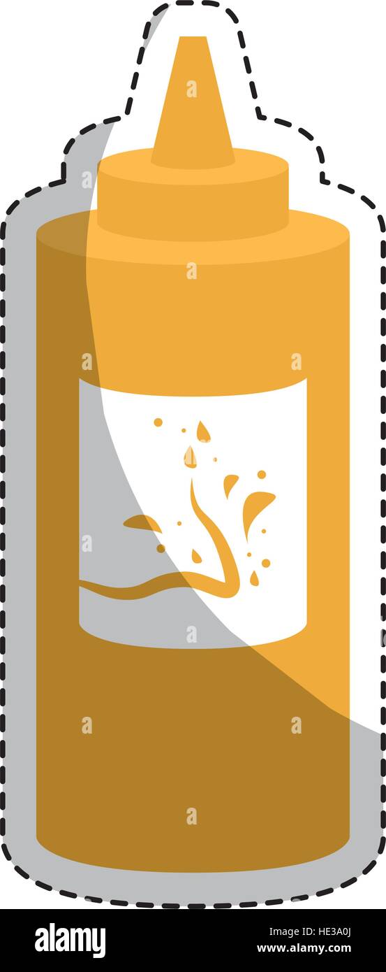 mustard sauce bottle icon over white background. colorful design ...
