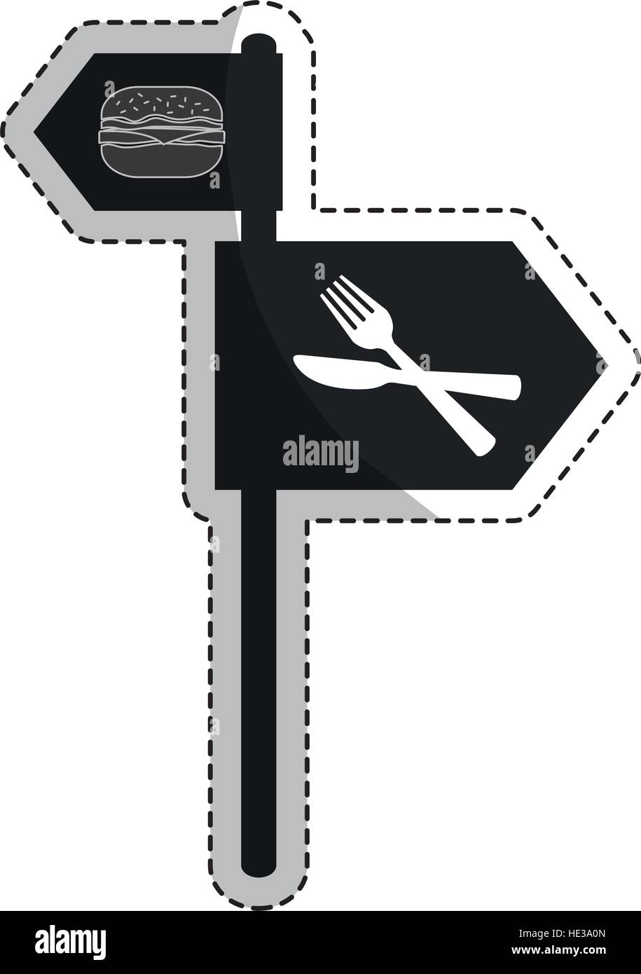 fast food road sign icon over white background. vector illustration ...