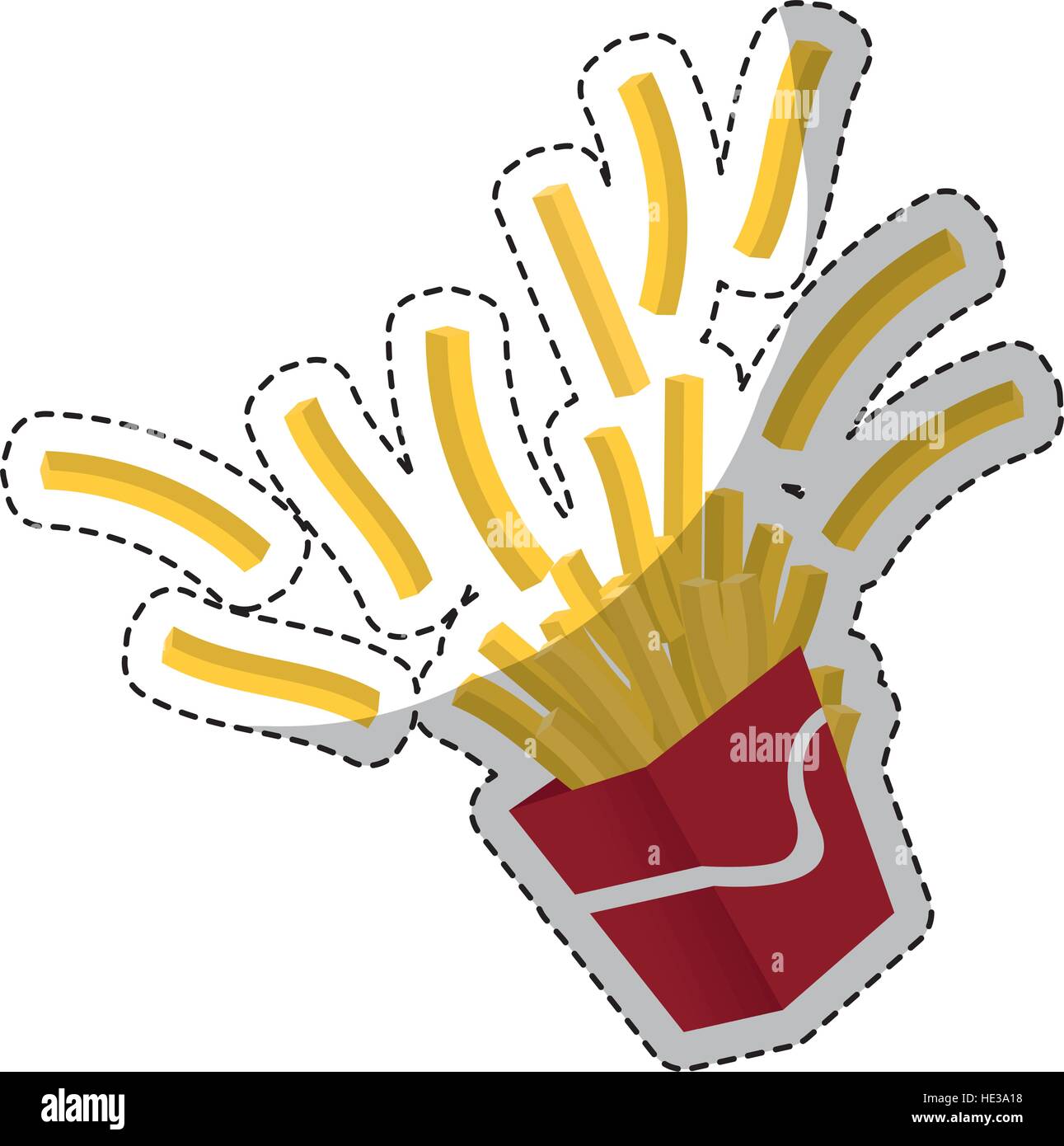 french fries box icon over white background. fast food concept ...