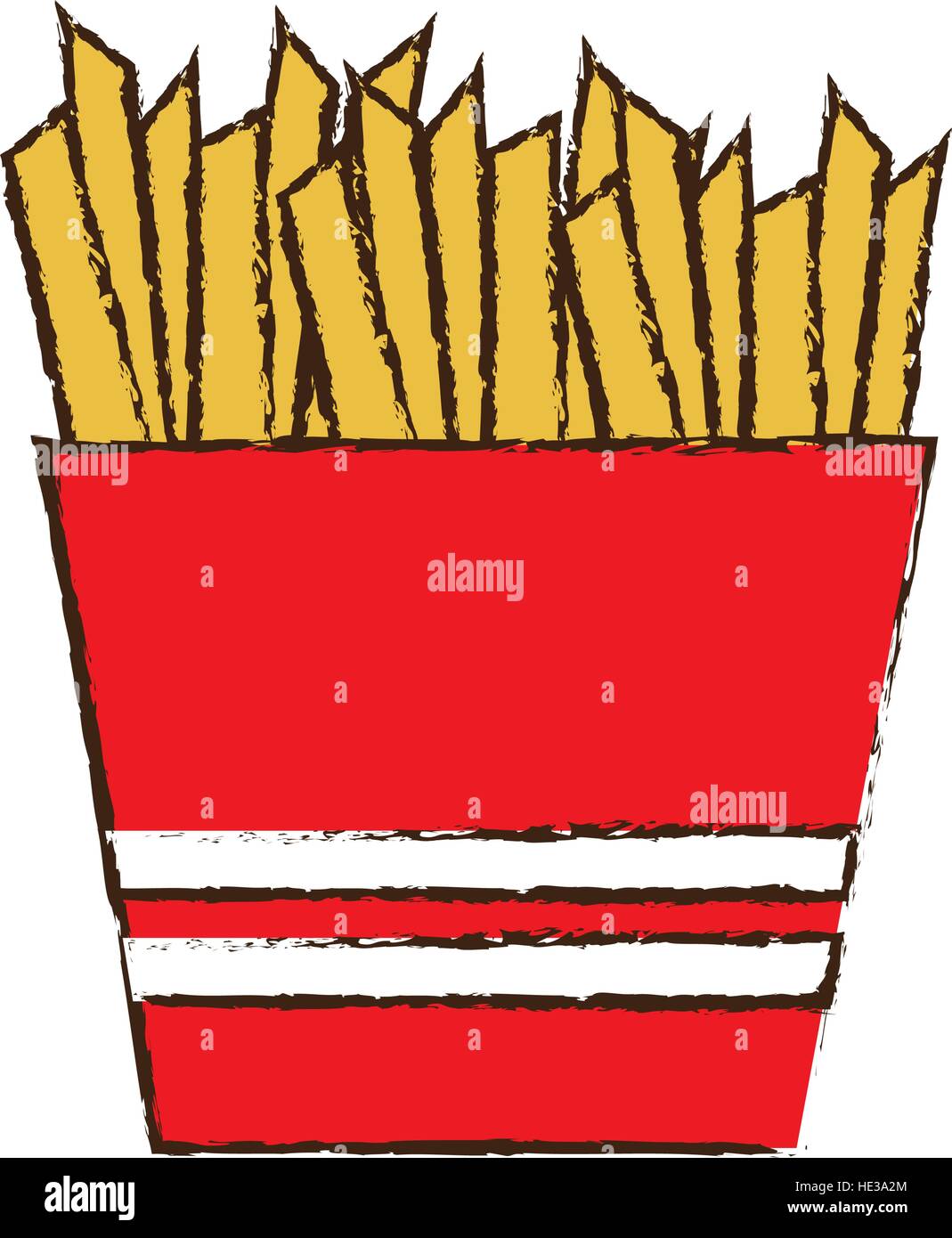 french fries box icon over white background. fast food concept ...