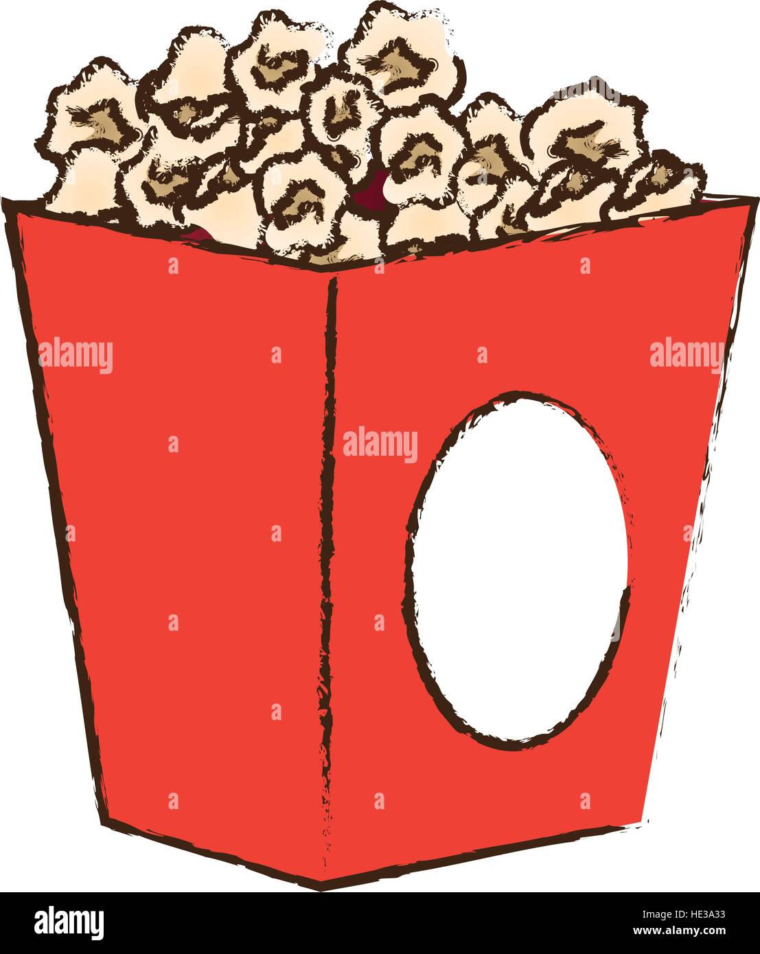 pop corn box icon over white background. colorful design. vector ...