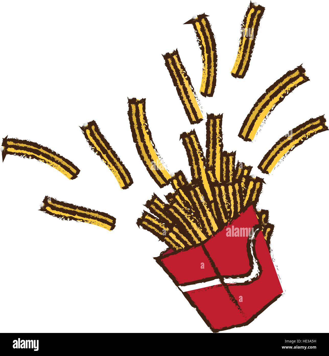 french fries box icon over white background. fast food concept ...