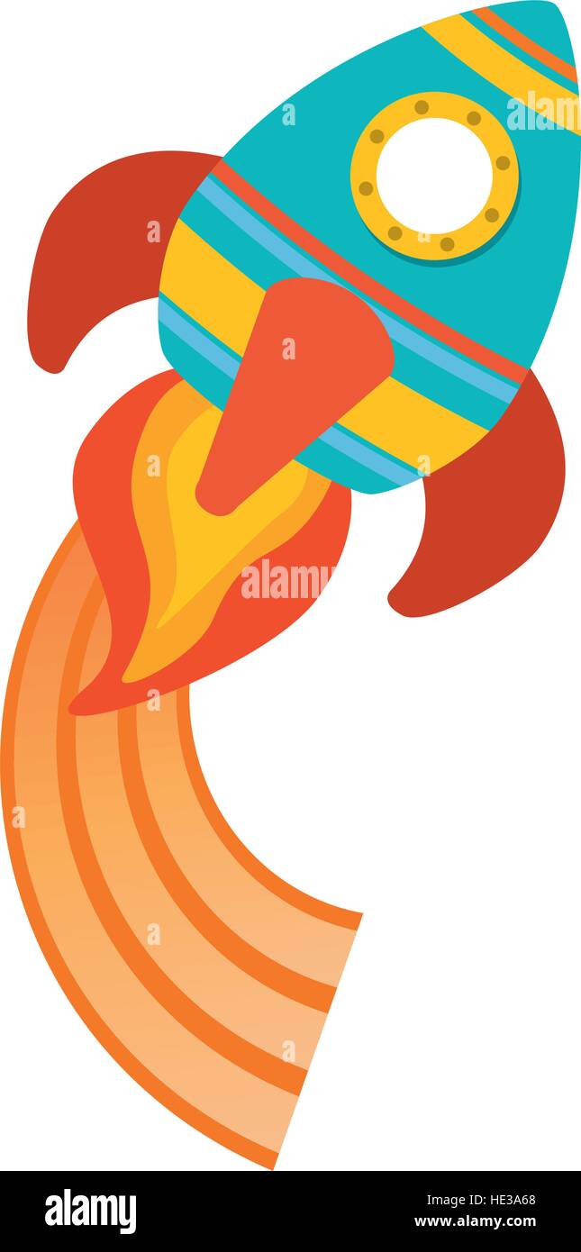 space rocket vehicle icon over white background. colorful design ...