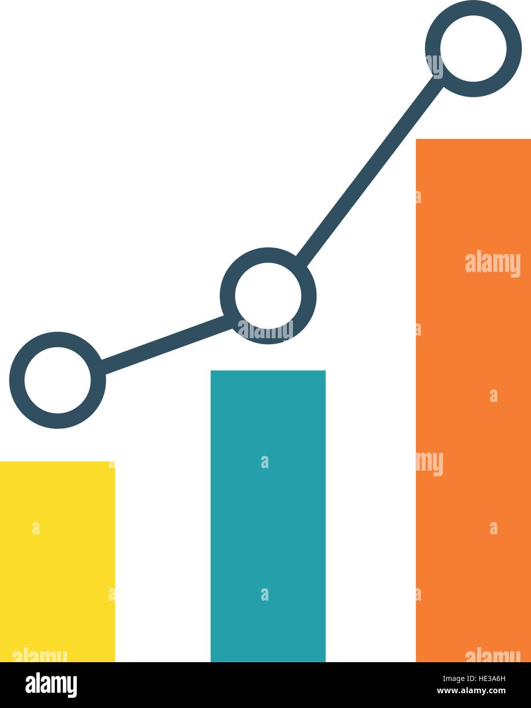 graphic chart icon over white background. colorful design. vector ...