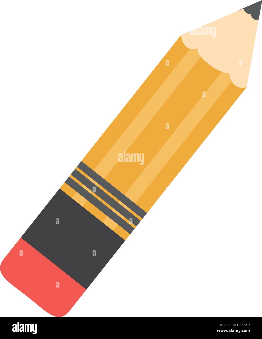 yellow pencil icon over white background. colorful design. vector ...