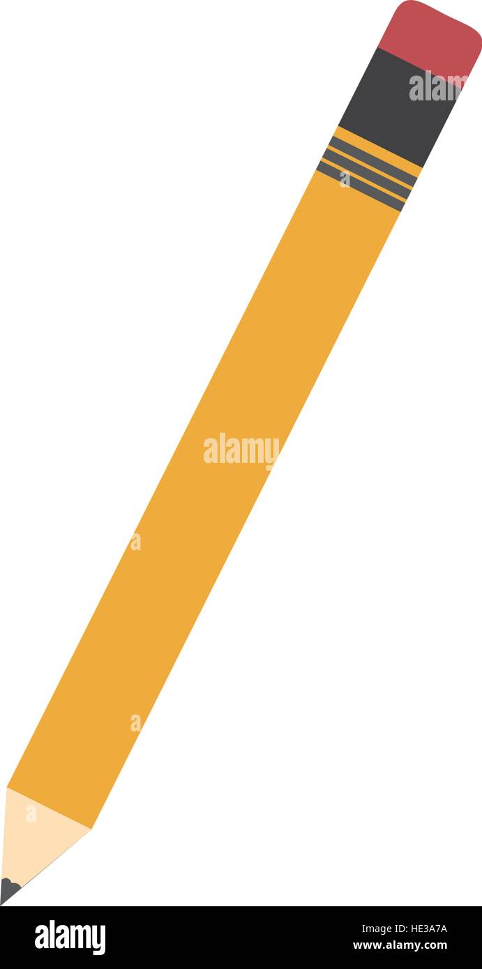 yellow pencil icon over white background. colorful design. vector ...