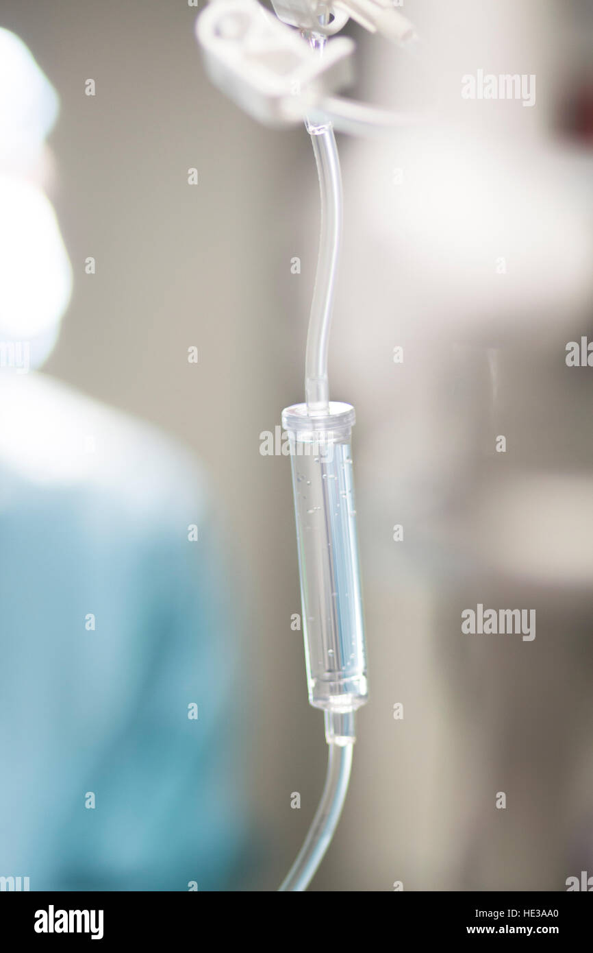 Medical intravenous IV drip in hospital used to replace liquids in ...