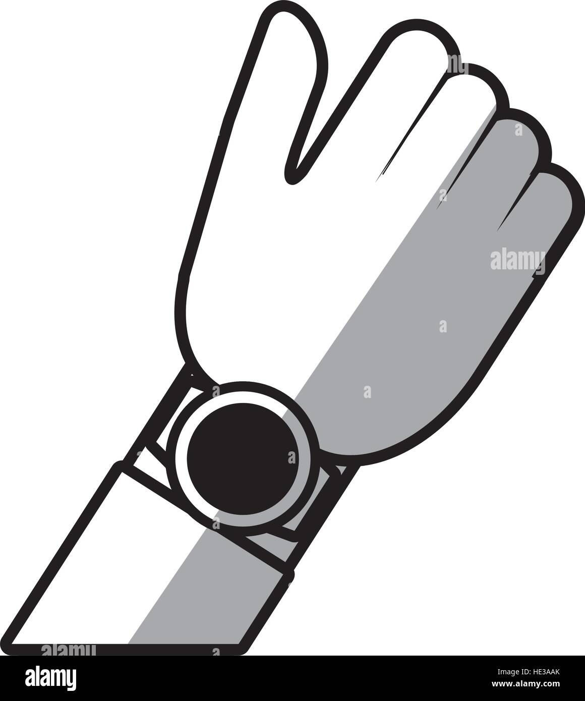 hand with smart watch wearable technology shadow vector illustration ...