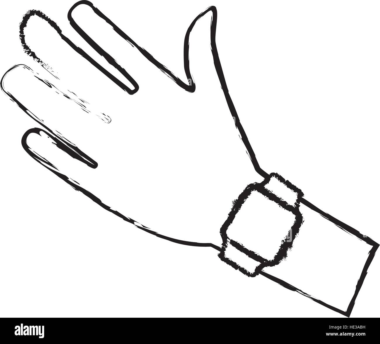 sketch hand with smart watch wearable technology vector illustration ...