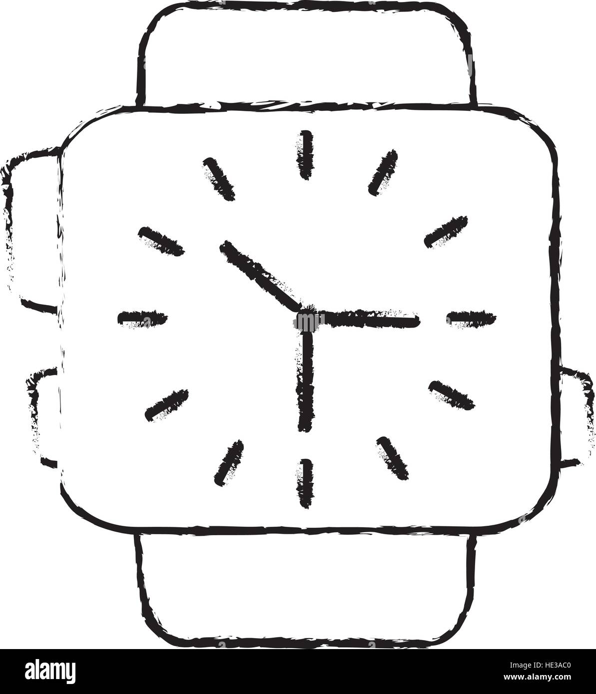classic analog watch wearable technology sketch vector illustration eps ...