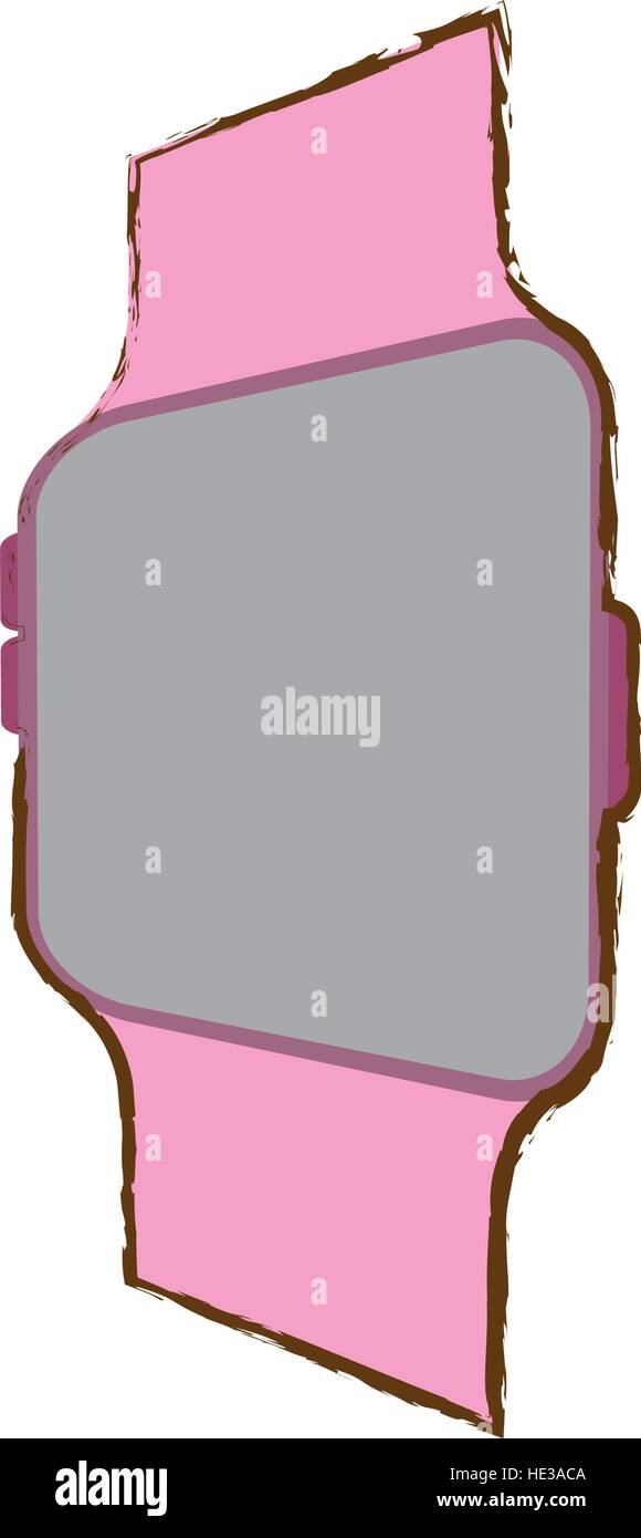 pink smart watch wearable modern device vector illustration eps 10 ...