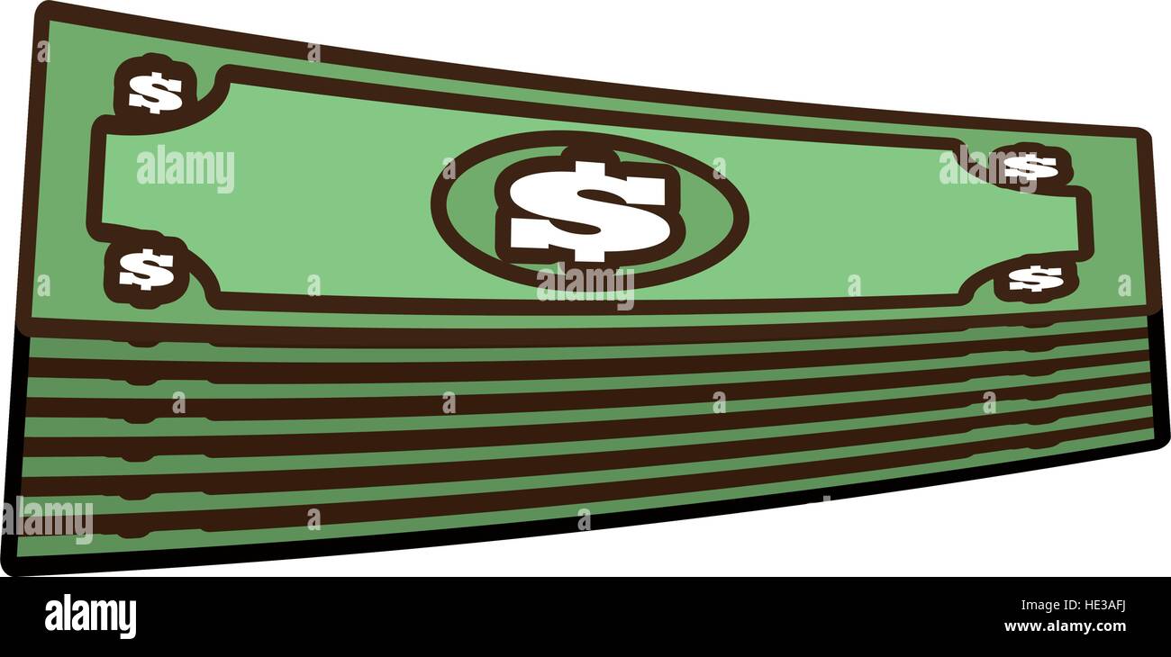 cartoon stacked bill money dollar vector illustration eps 10 Stock ...