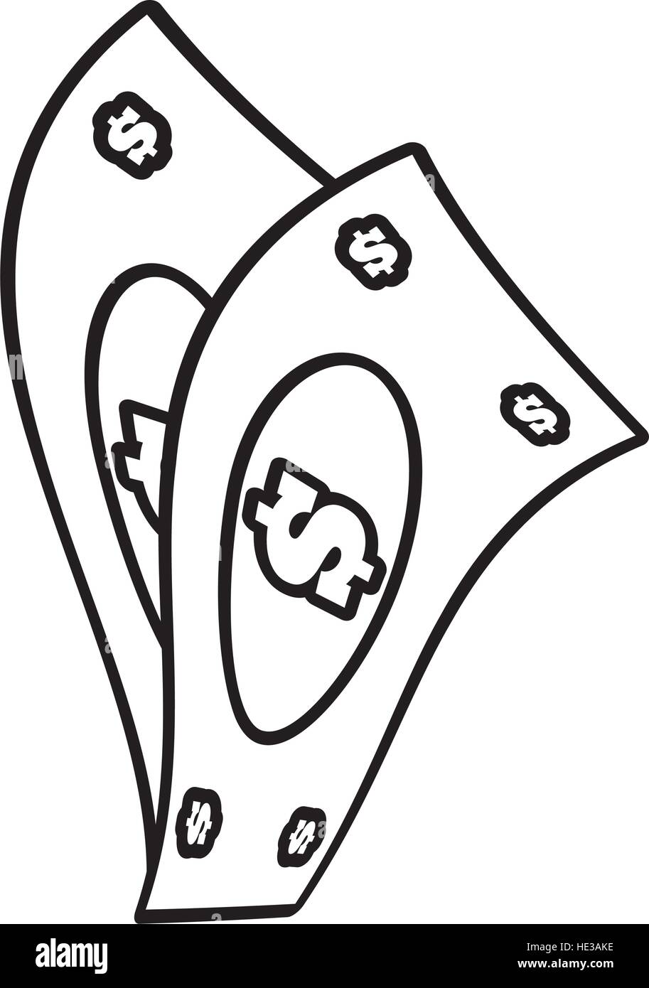 money bills dollar cash line Stock Vector Image & Art - Alamy