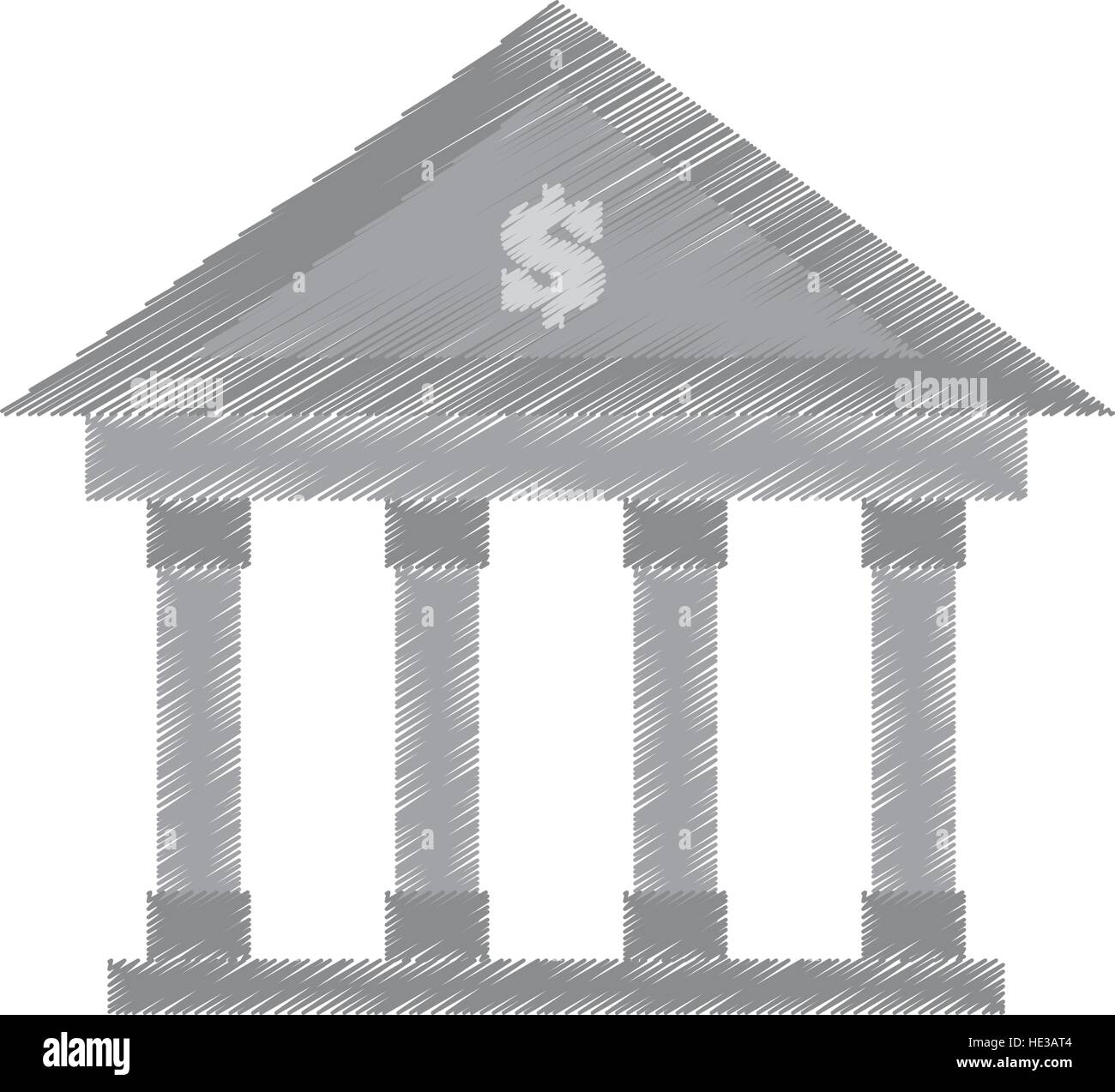 hand draw building bank money finance color Stock Vector Image & Art ...