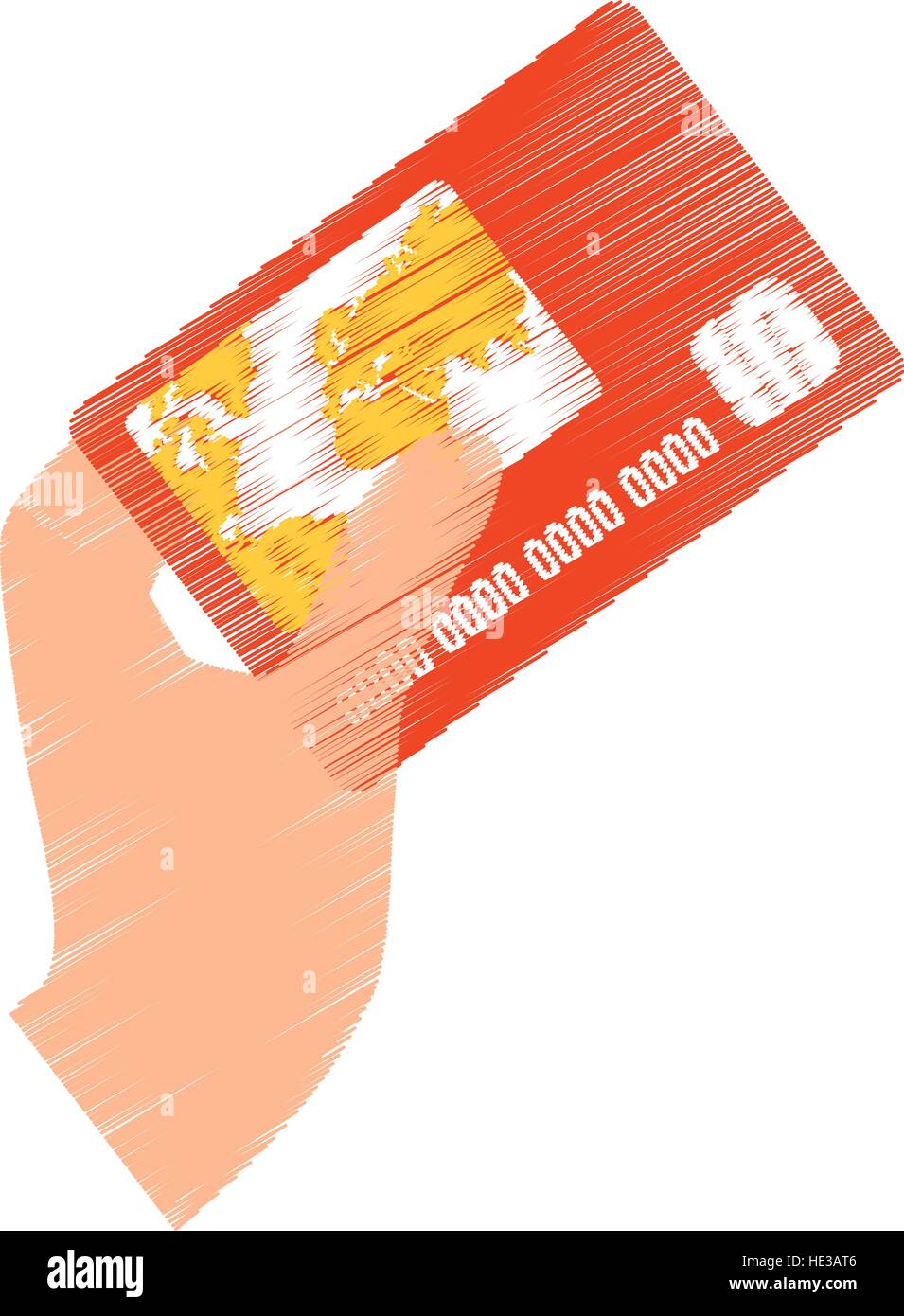 hand draw holds credit card bank color Stock Vector Image & Art - Alamy