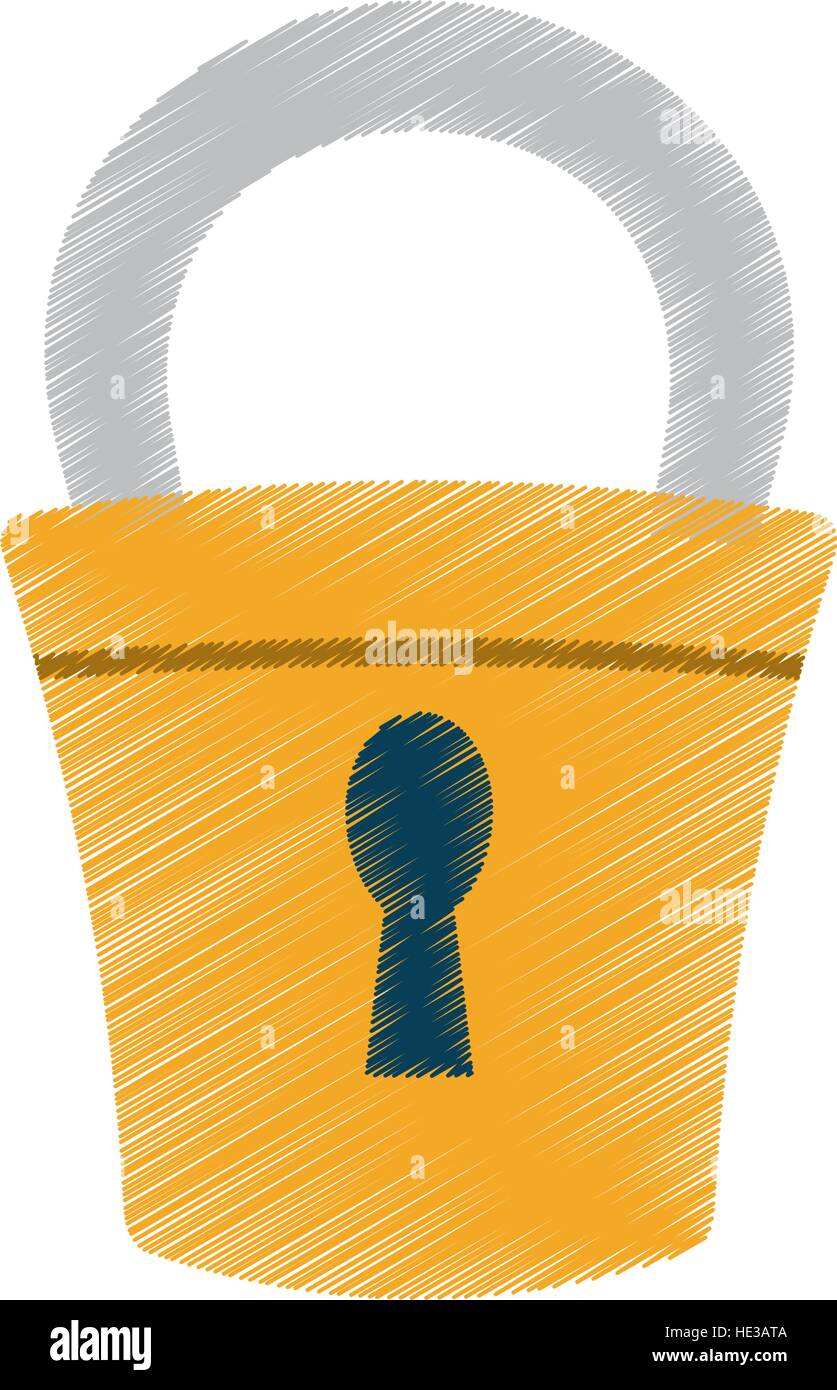 hand draw padlock lock security money color Stock Vector Image & Art ...