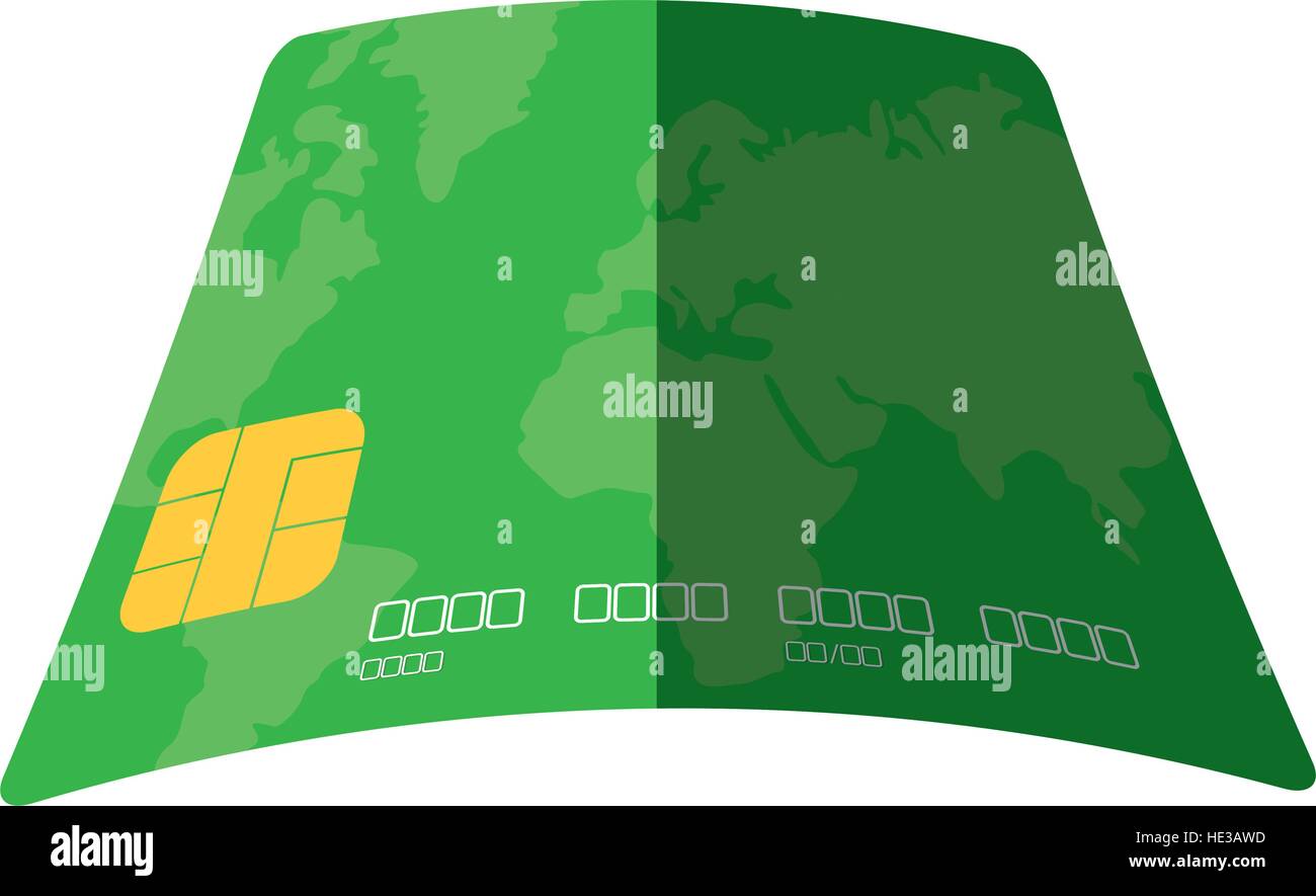 green credit card pay bank transaction flat icon Stock Vector Image ...