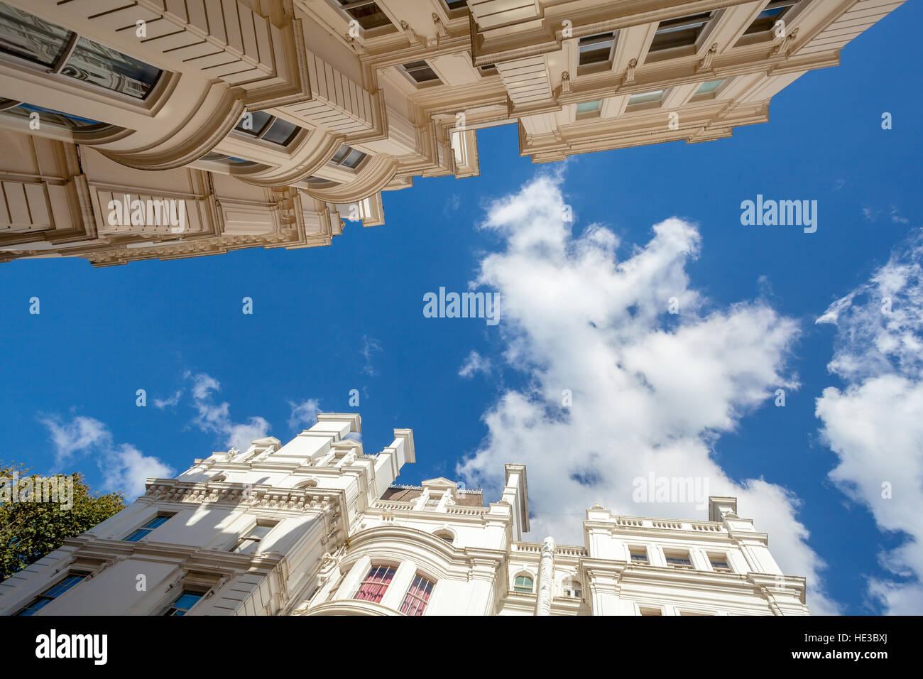 London UK, Blue sky between white buildings Stock Photo - Alamy