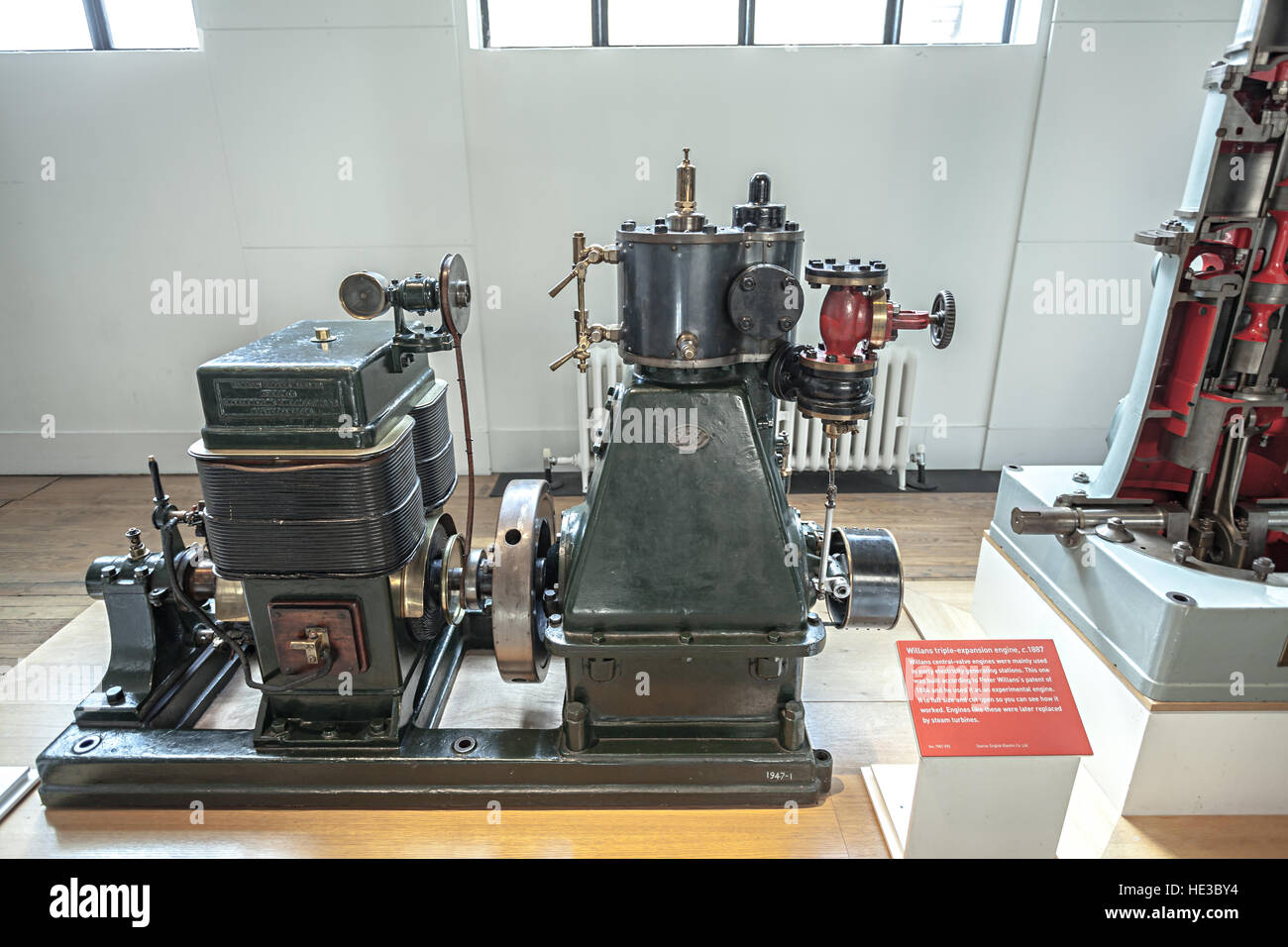 Science Museum London UK, Willans triple expansion engine 1887 Stock ...