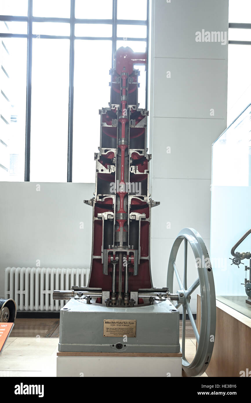 Science Museum London UK, Willans patent central valve engine Stock ...