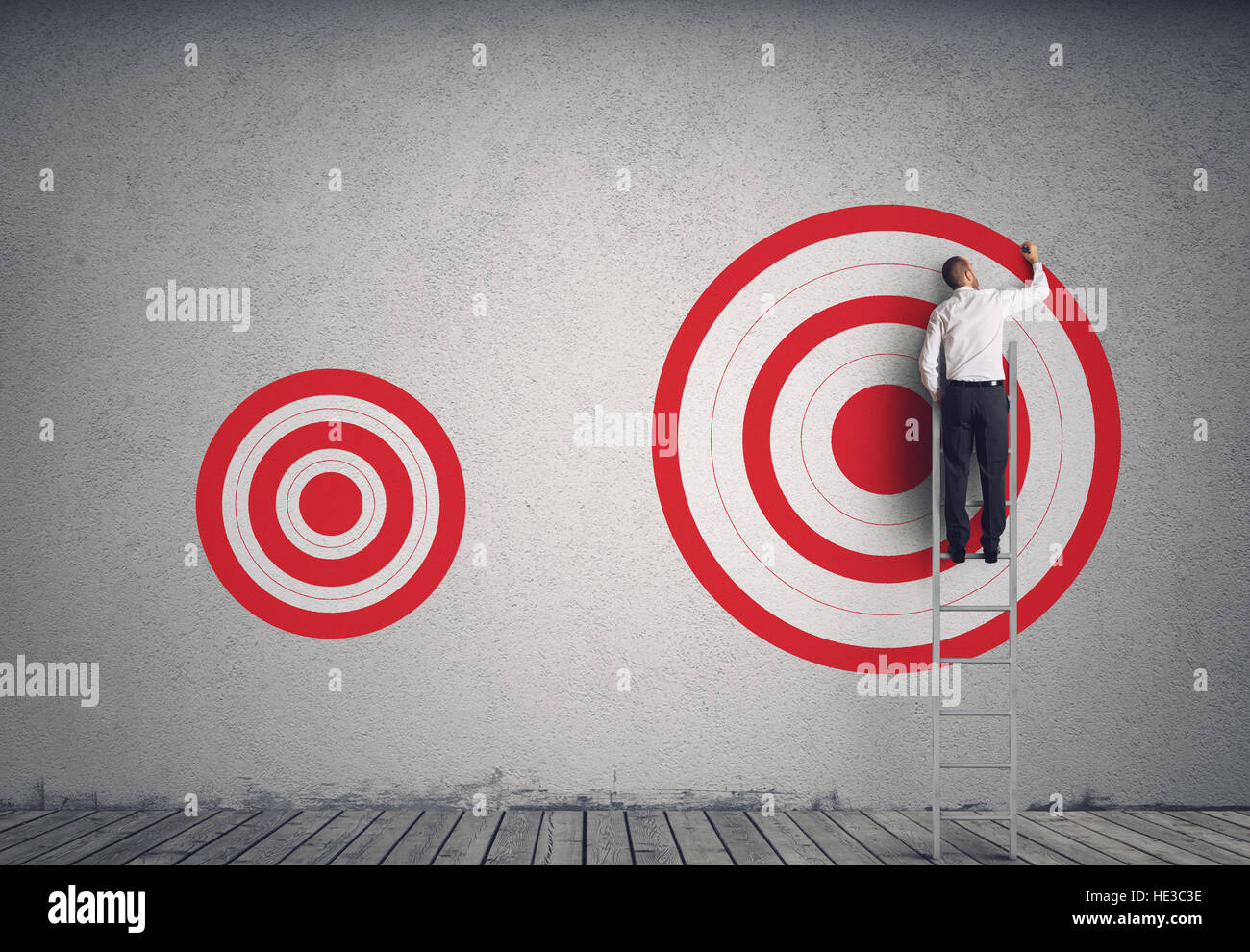 Hitting bigger business target Stock Photo - Alamy