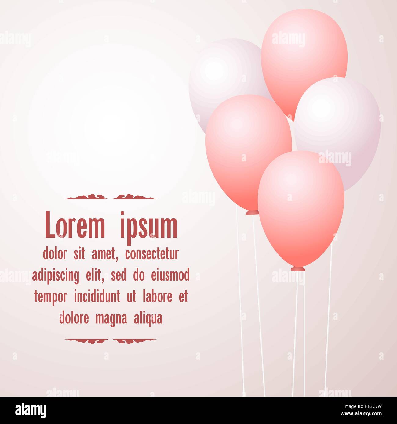 Pink balloons Vector illustration Stock Vector Image & Art - Alamy